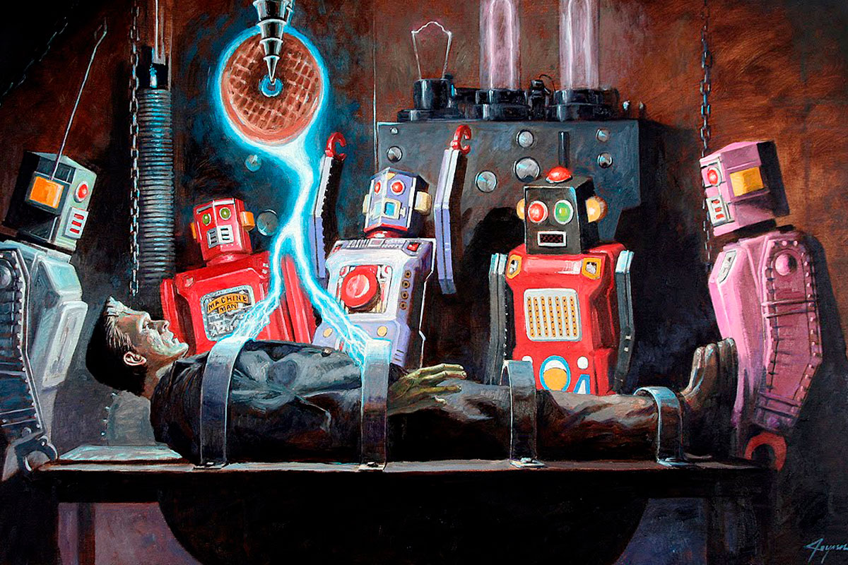 Eric Joyner era galáctica de robots y donuts de robots y donuts